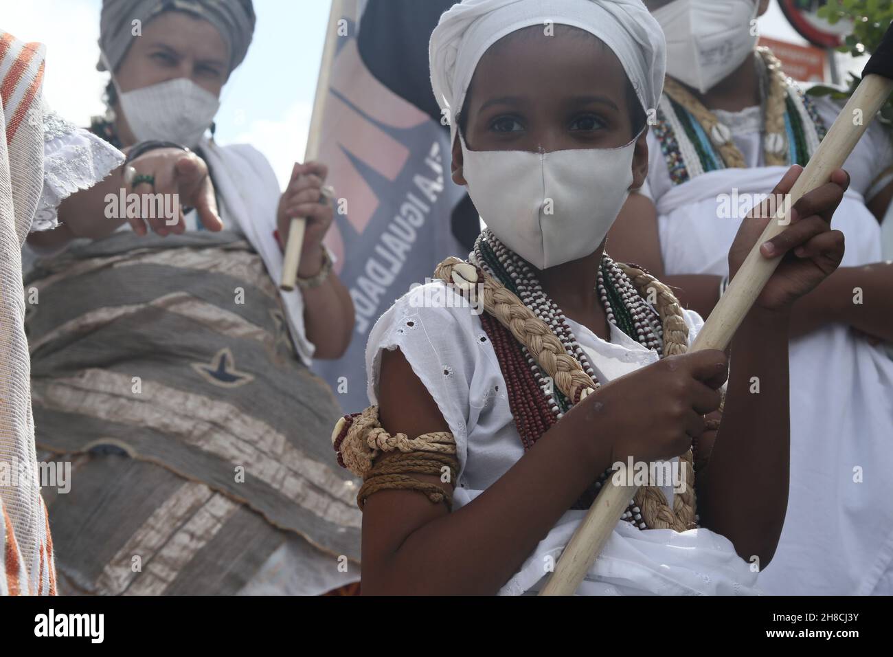 salvador, bahia, brazil - november 20, 2021: Candomble members and ...