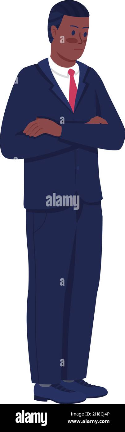 Serious businessman arms crossed Stock Vector Images - Alamy