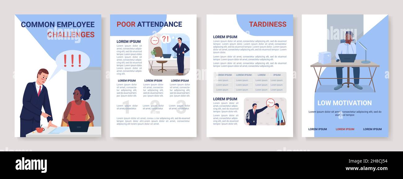 Common employee challenges flat vector brochure template Stock Vector ... Common employee challenges flat vector brochure template Stock Vector ...