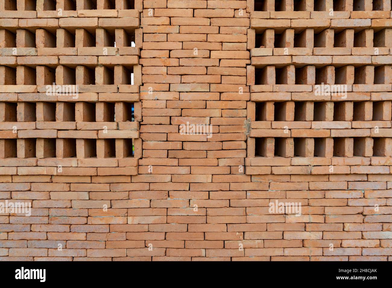 The new pattern of hole brick wall arrangement art with modern and ...