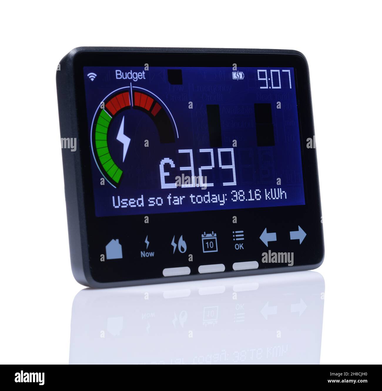 Smart meter in home display or reader. A small screen that shows ...