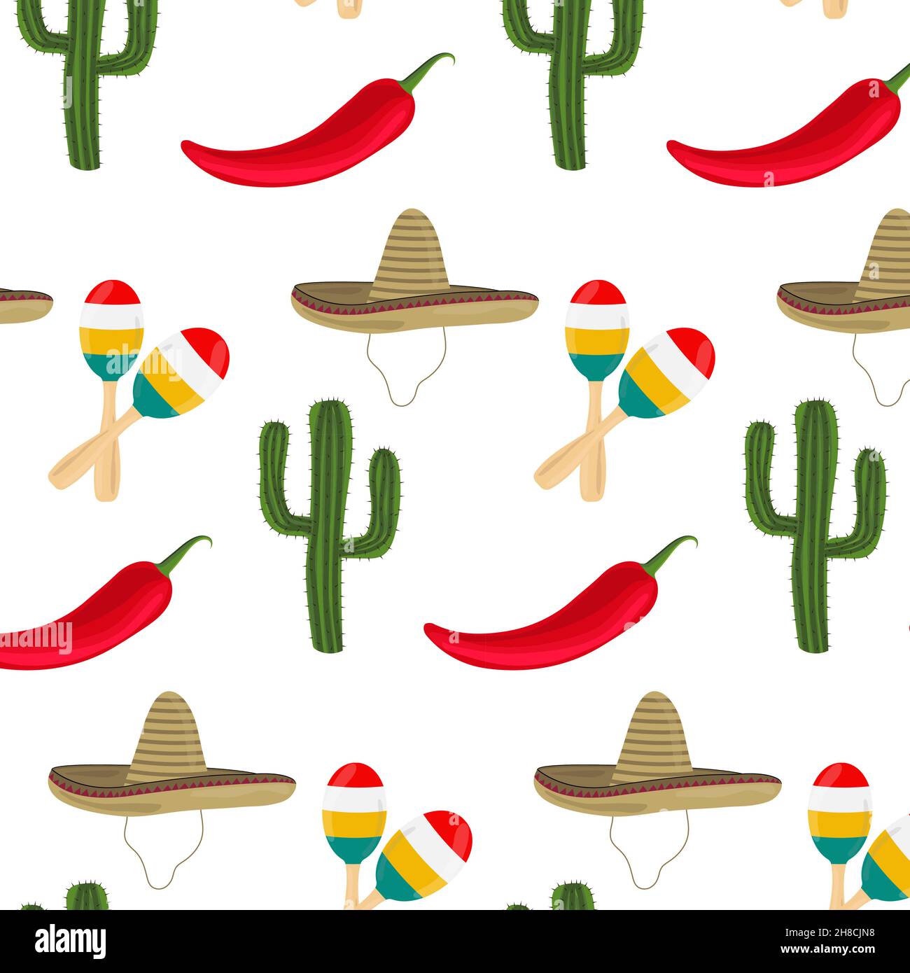 Pattern in Mexican style on a white background Stock Vector Image & Art ...