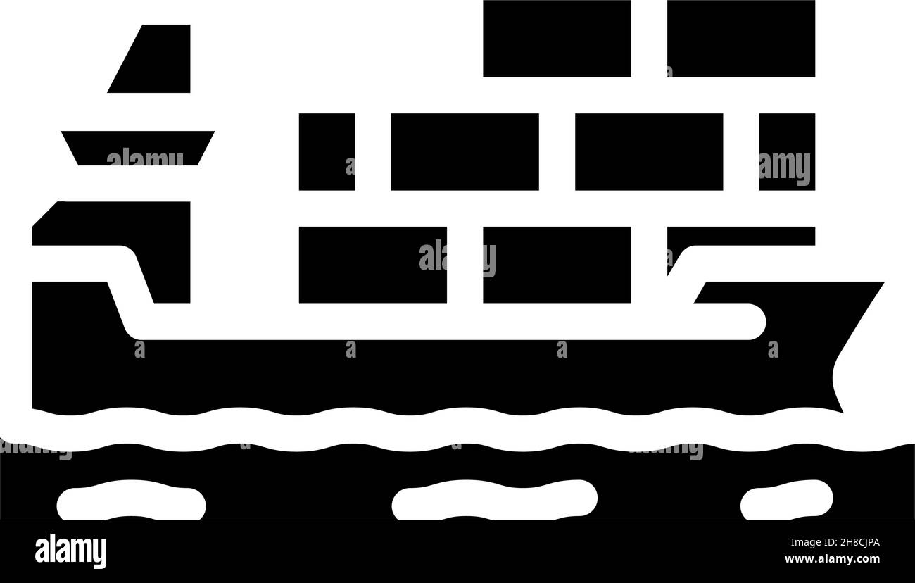container ship glyph icon vector illustration Stock Vector Image & Art ...