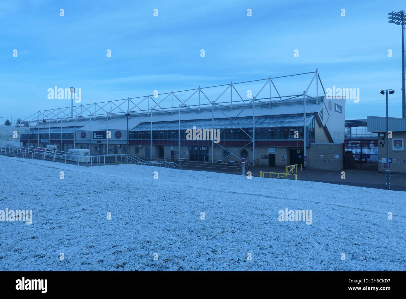 Northampton Town Football Club Cobblers football ground in the snow ...