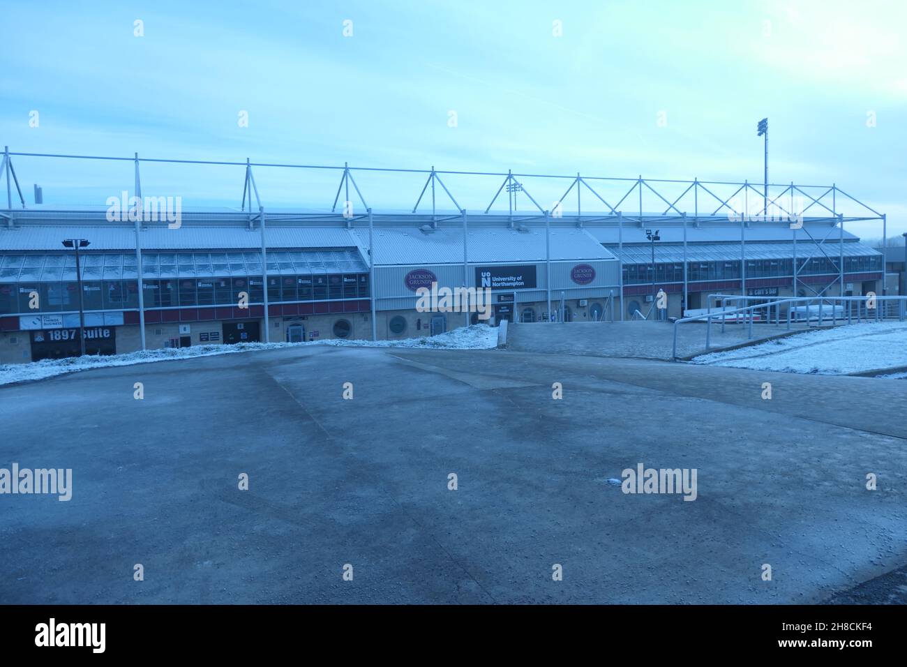 Cobblers football ground in the snow Northampton UK town club grounds ...