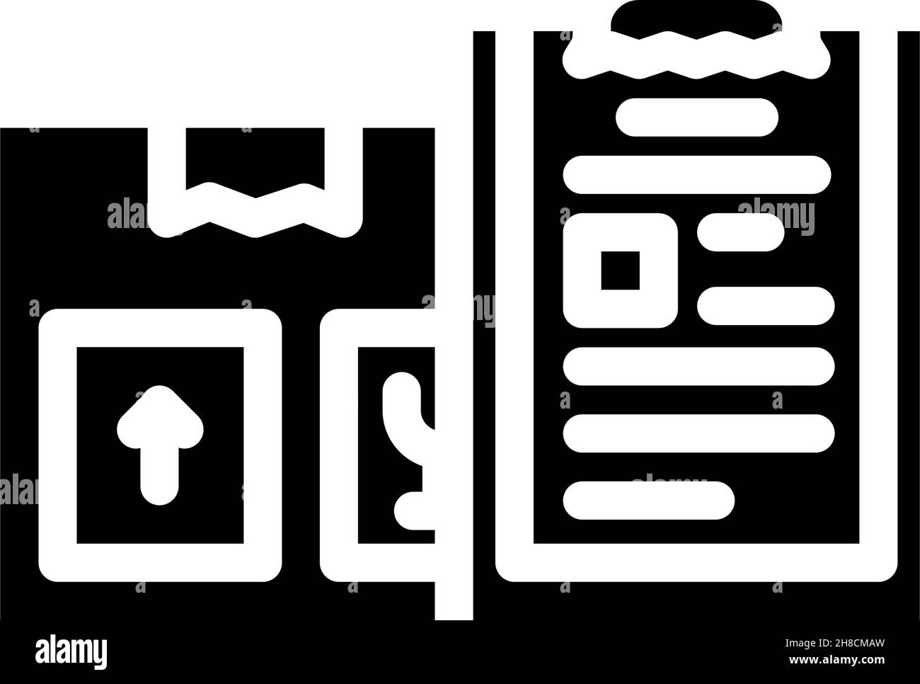 documents of import and export glyph icon vector illustration Stock ...