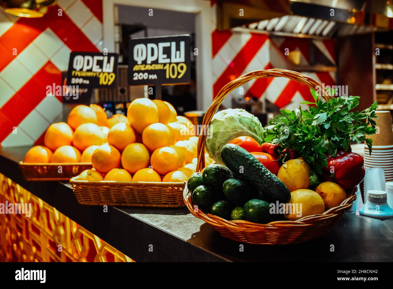 RUSSIA SOCHI 6 November 2021 GASTROPORT food mall background for ...