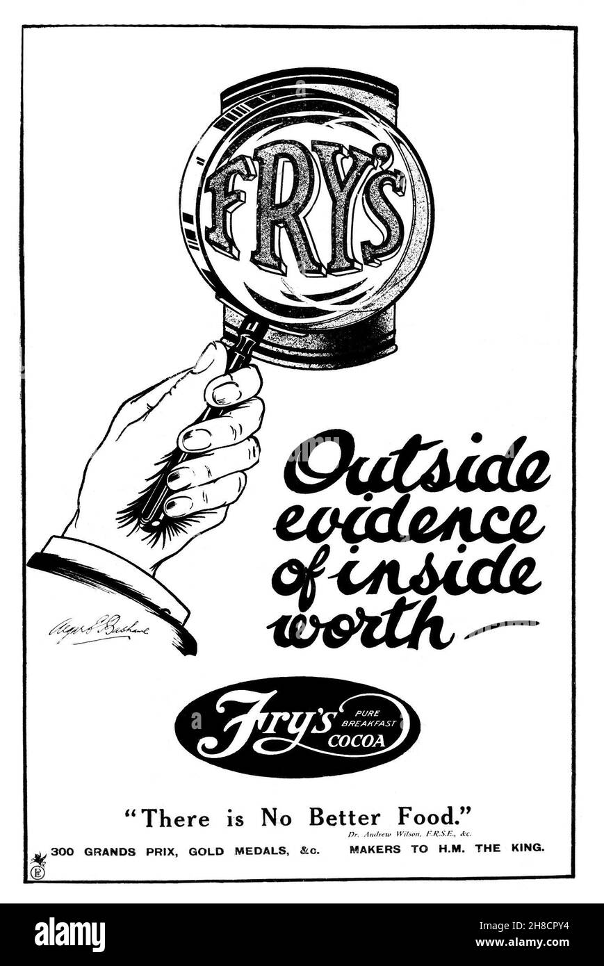 Vintage frys chocolate advertising Black and White Stock Photos ...