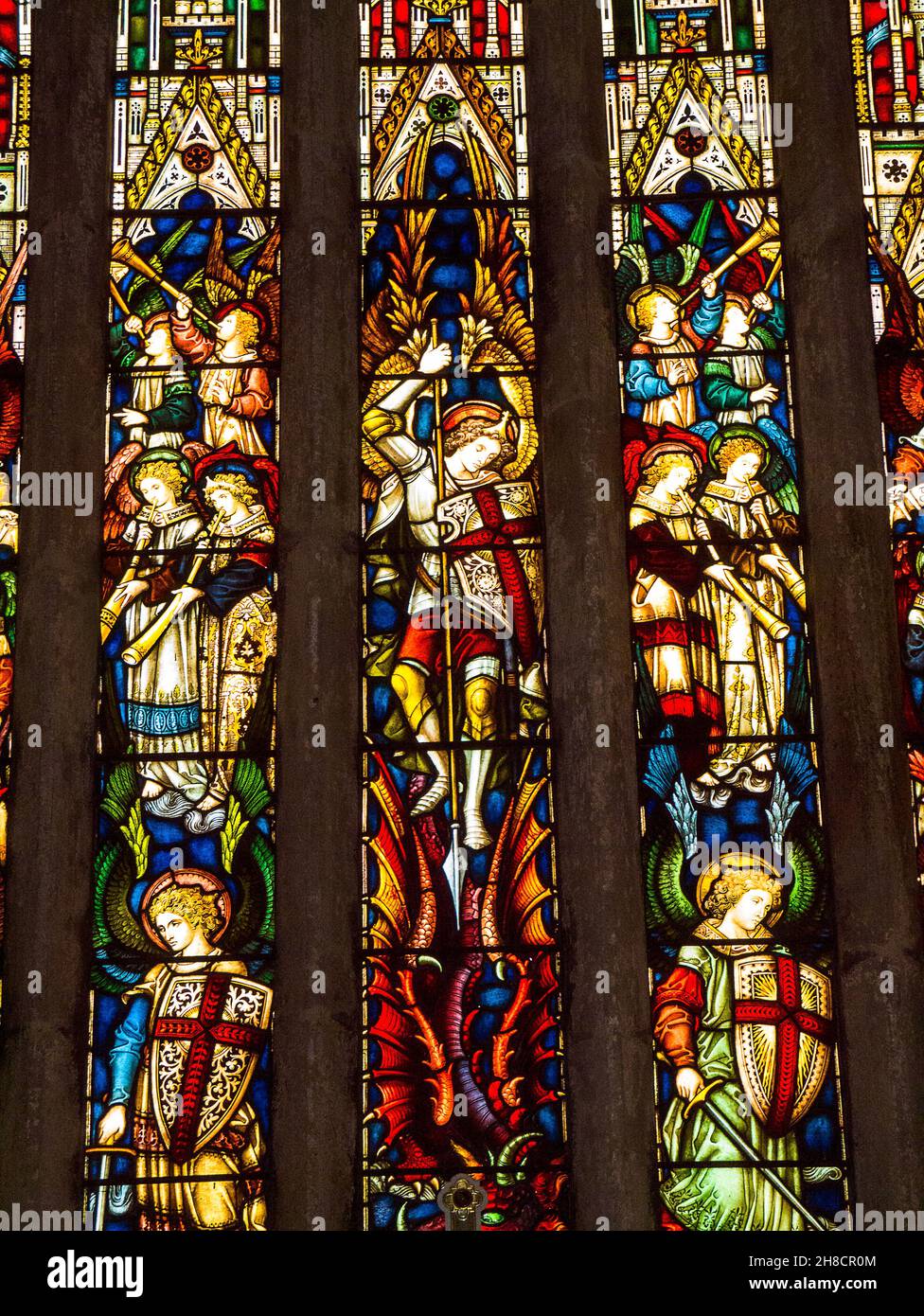 Stained Glass Windows in All Hallows Church in the village of Great ...