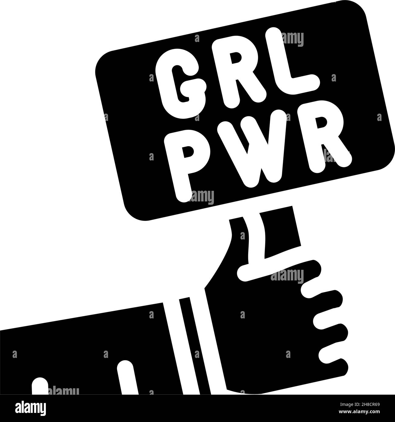girl power glyph icon vector illustration Stock Vector Image & Art - Alamy