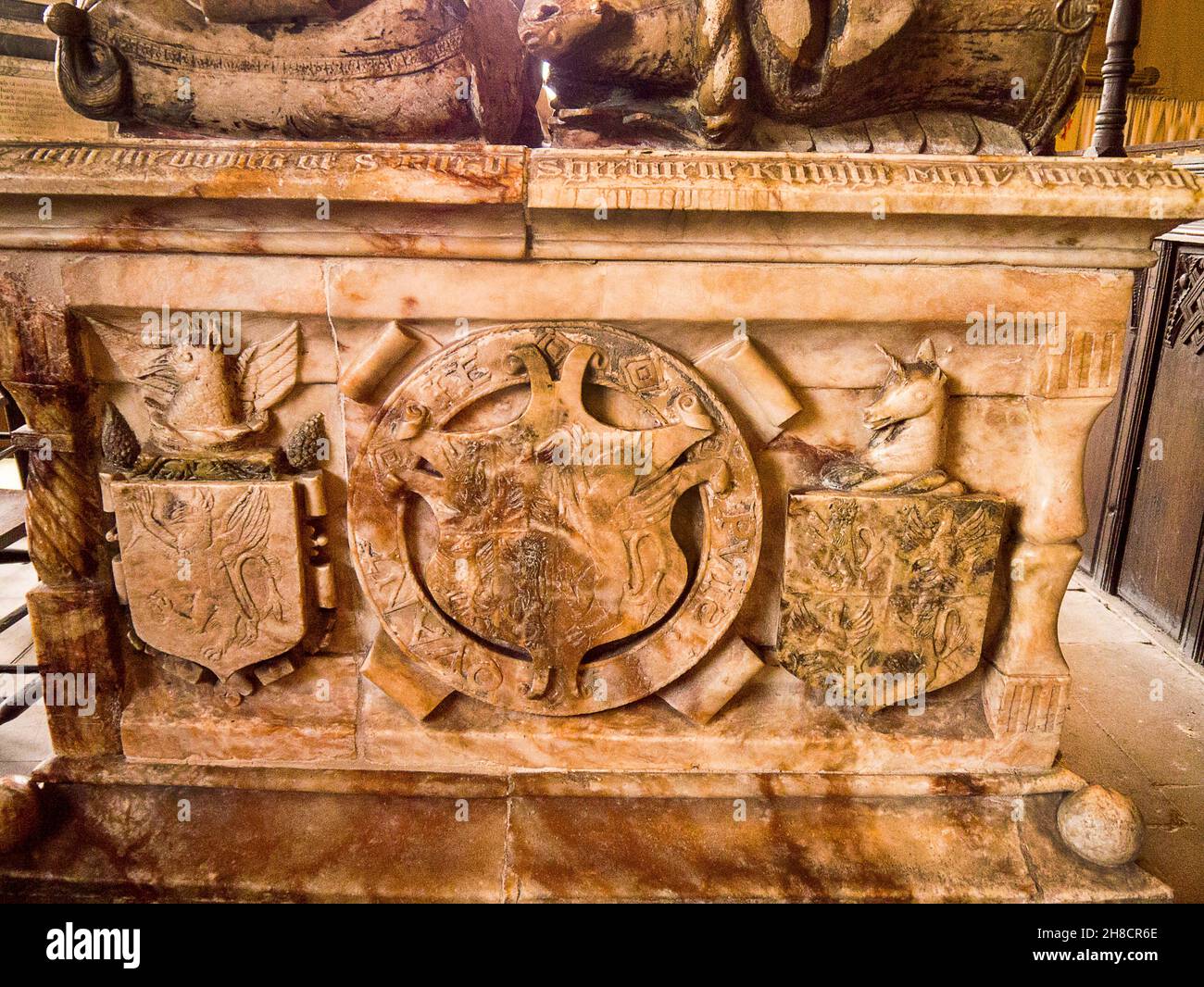 Memorials in All Hallows Church in the village of Great Mitton ...