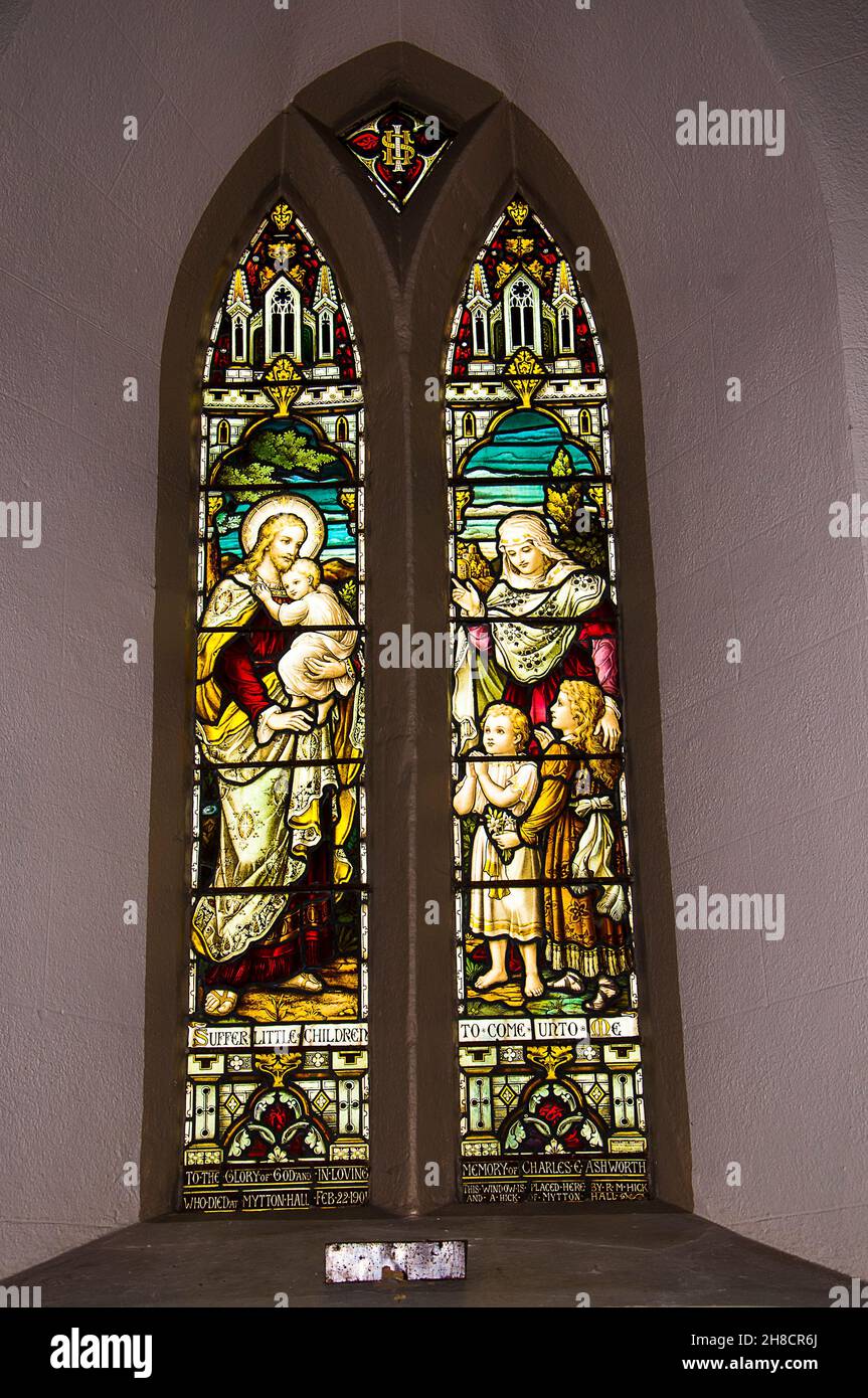 Stained Glass Windows in All Hallows Church in the village of Great ...