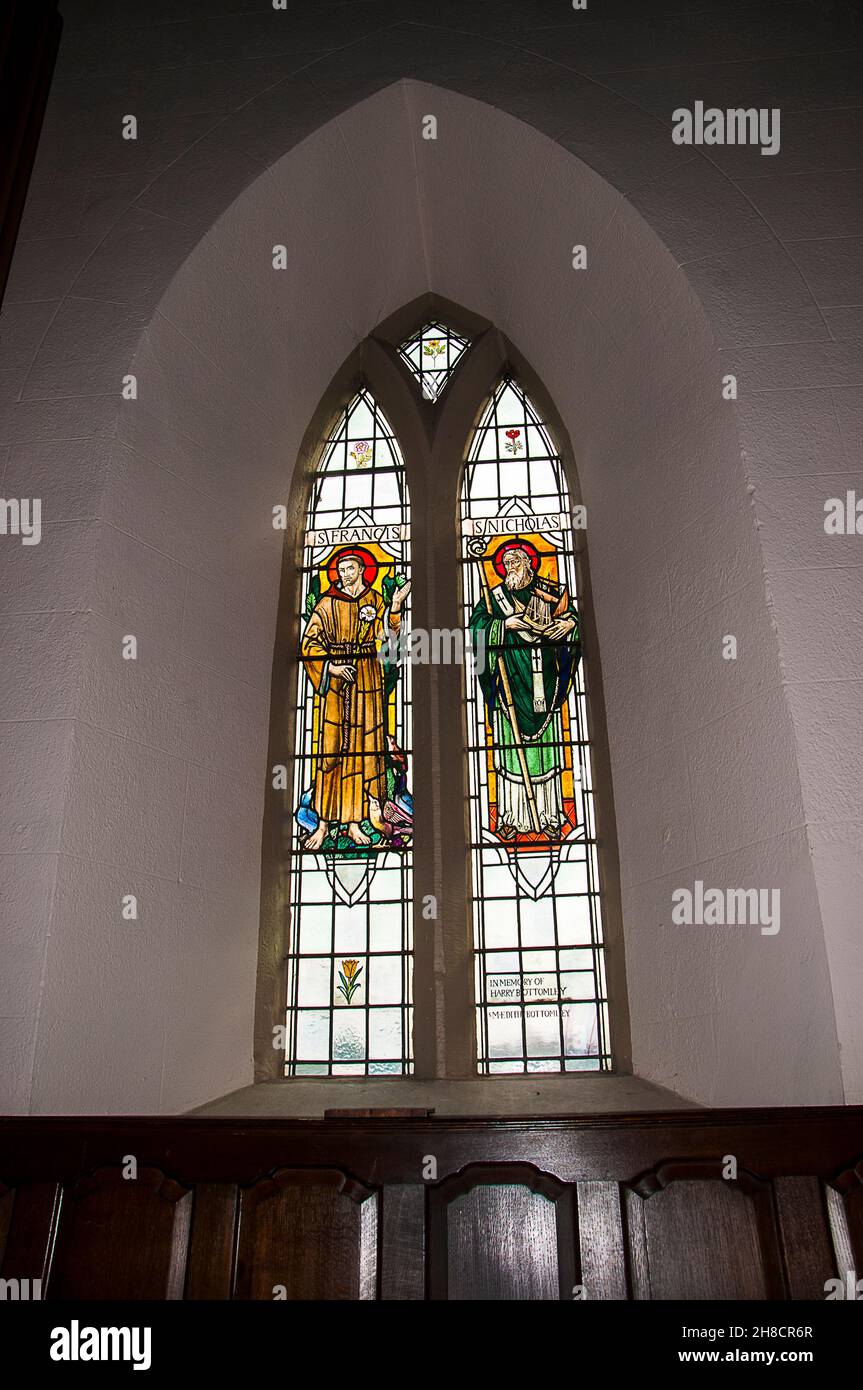 Stained Glass Windows in All Hallows Church in the village of Great ...