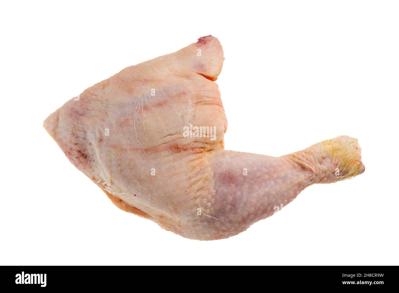 Whole chicken leg in top view isolated on white, clipping path Stock ...