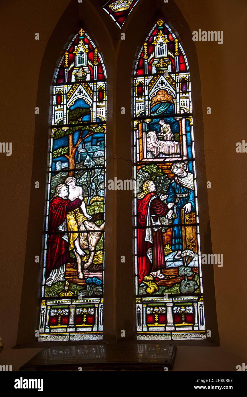 Stained Glass Windows in All Hallows Church in the village of Great ...