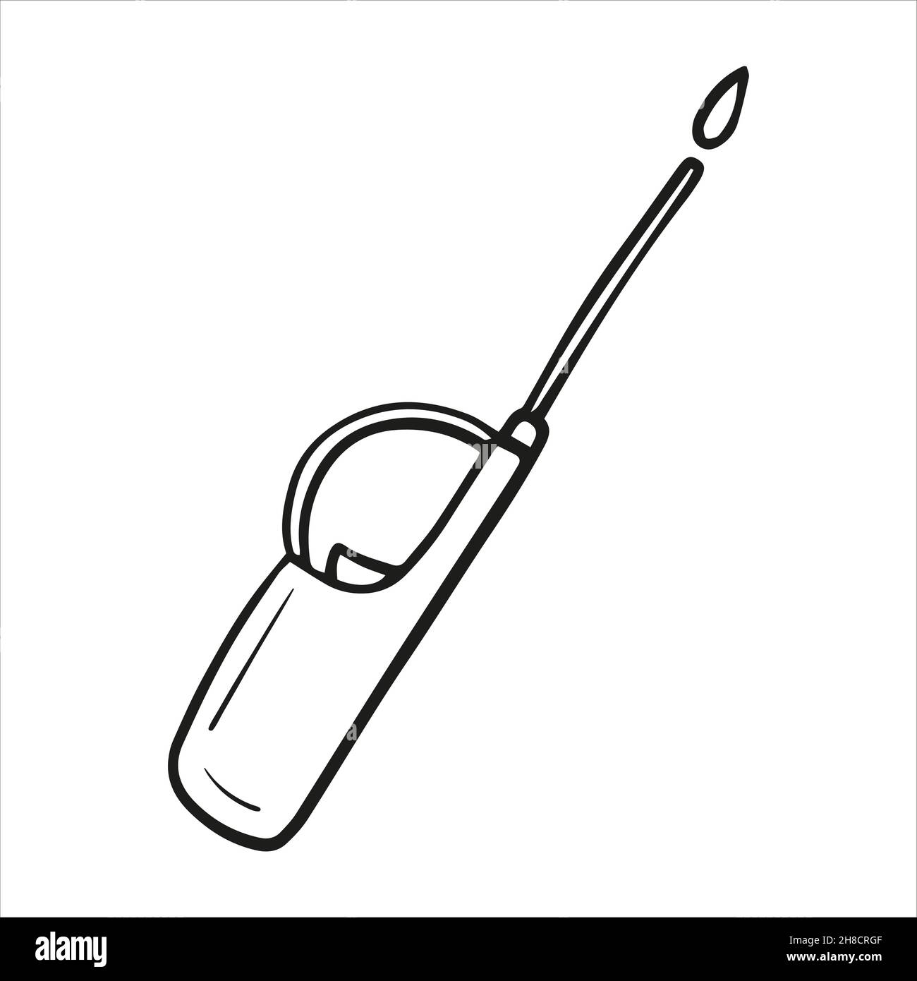 Handdrawn lighter doodle icon. Hand drawn black sketch. Vector Stock ...