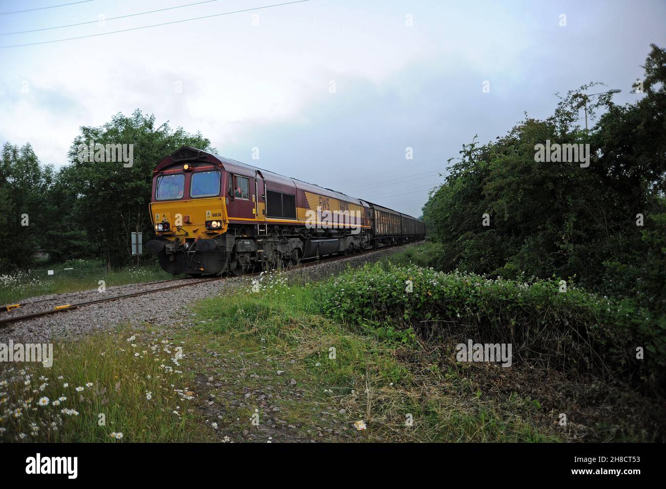 "66136" heads a Newport Alexandra Dock Junction - Bridgend Ford train ...