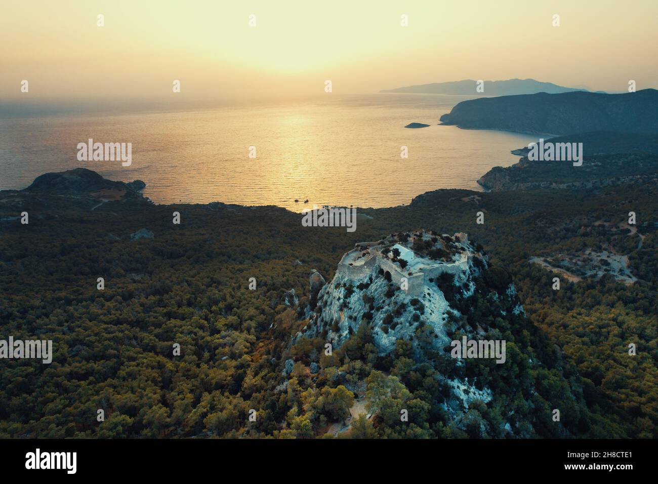 Monolithos Castle ruins, Rhodes Stock Photo - Alamy