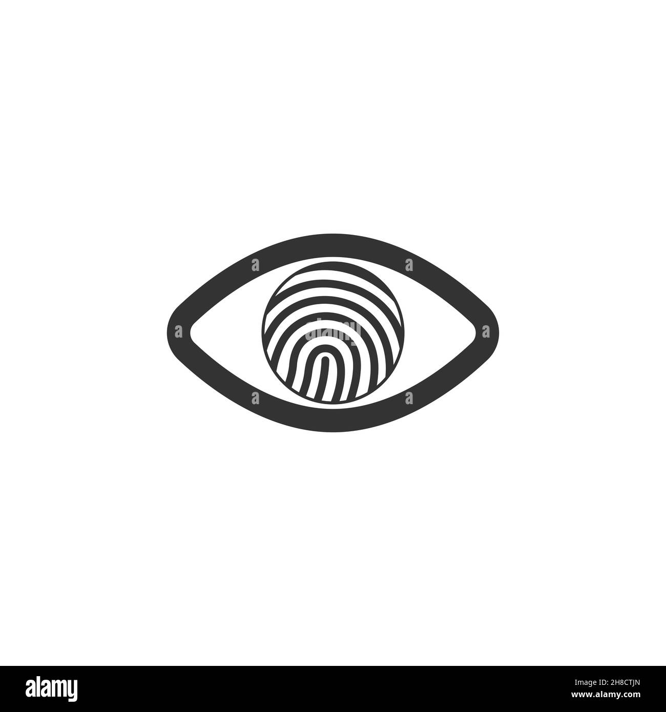 Eye with fingerprint, personal identification, identity, id logo Vector ...