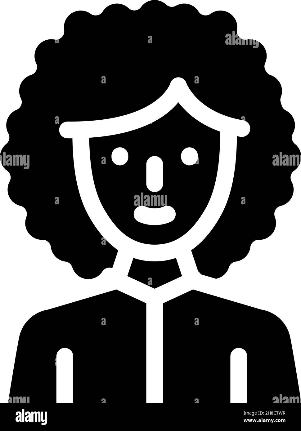 african american woman glyph icon vector illustration Stock Vector ...