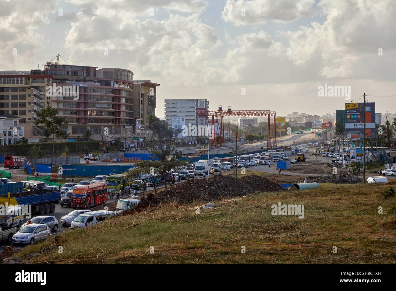 Construction Nairobi traffic jam Kenya Africa Stock Photo - Alamy
