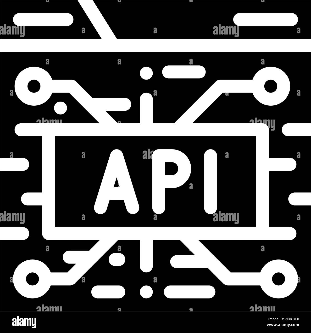 api financial technology glyph icon vector illustration Stock Vector ...