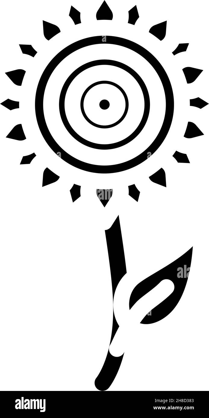 sunflower flower glyph icon vector illustration Stock Vector Image ...