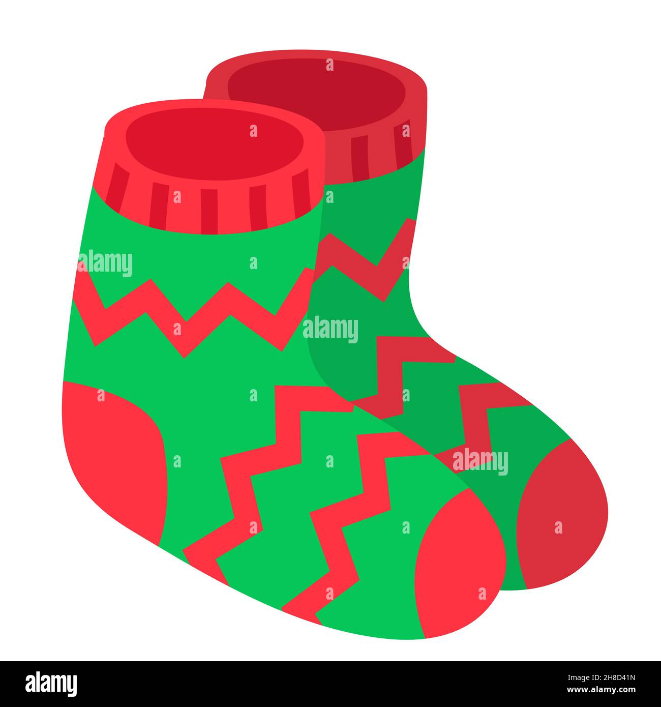 Funny cartoon warm socks for winter season, cute vector illustration in ...