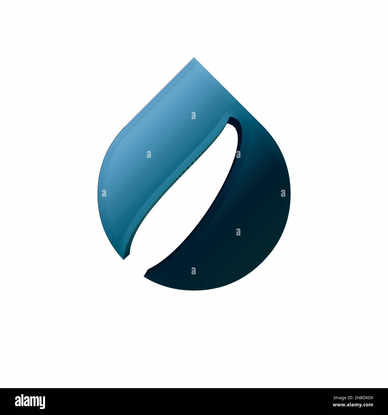 3D rendering a blue drop sign isolated on white background Stock Photo ...