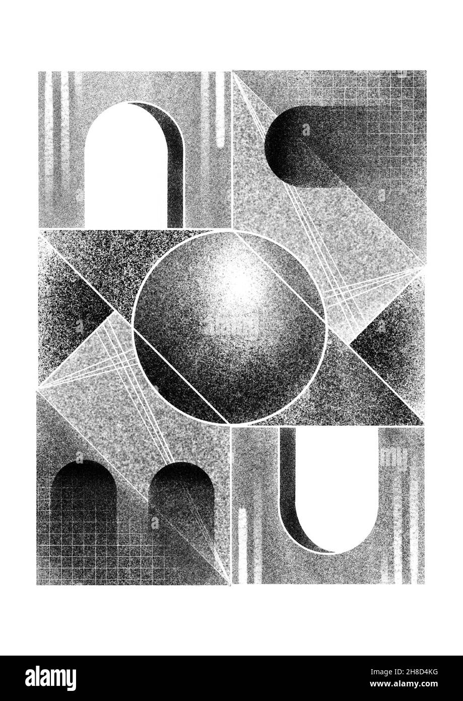 Isometric black and white M.C. Escher Style Stock Photo - Alamy