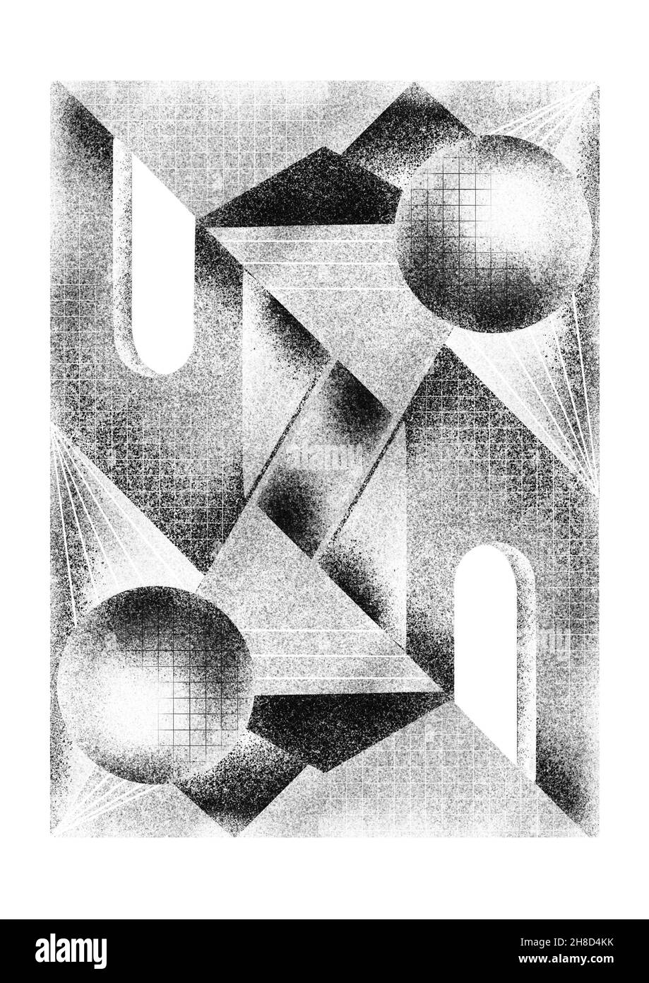 Isometric black and white M.C. Escher Style Stock Photo - Alamy