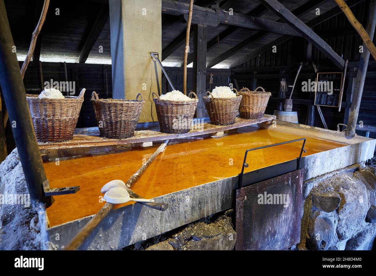 Baskets of salt at Læsø Saltworks (Danish: Læsø Saltsyderi); Læsø ...