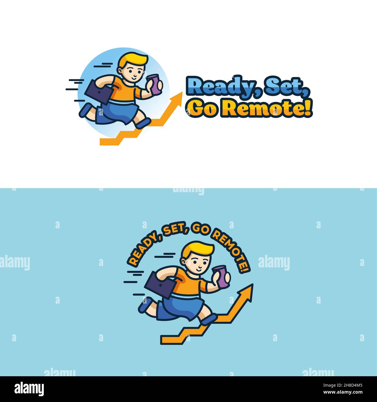 Ready Steady Go.Logo Running focused super boy Stock Vector Image & Art ...