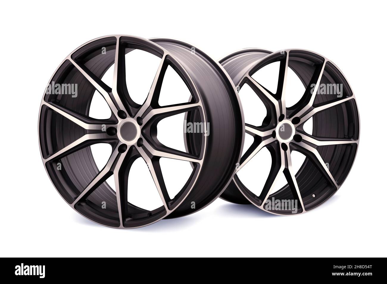 forged new alloy wheels on a white isolated background. cool sports ...