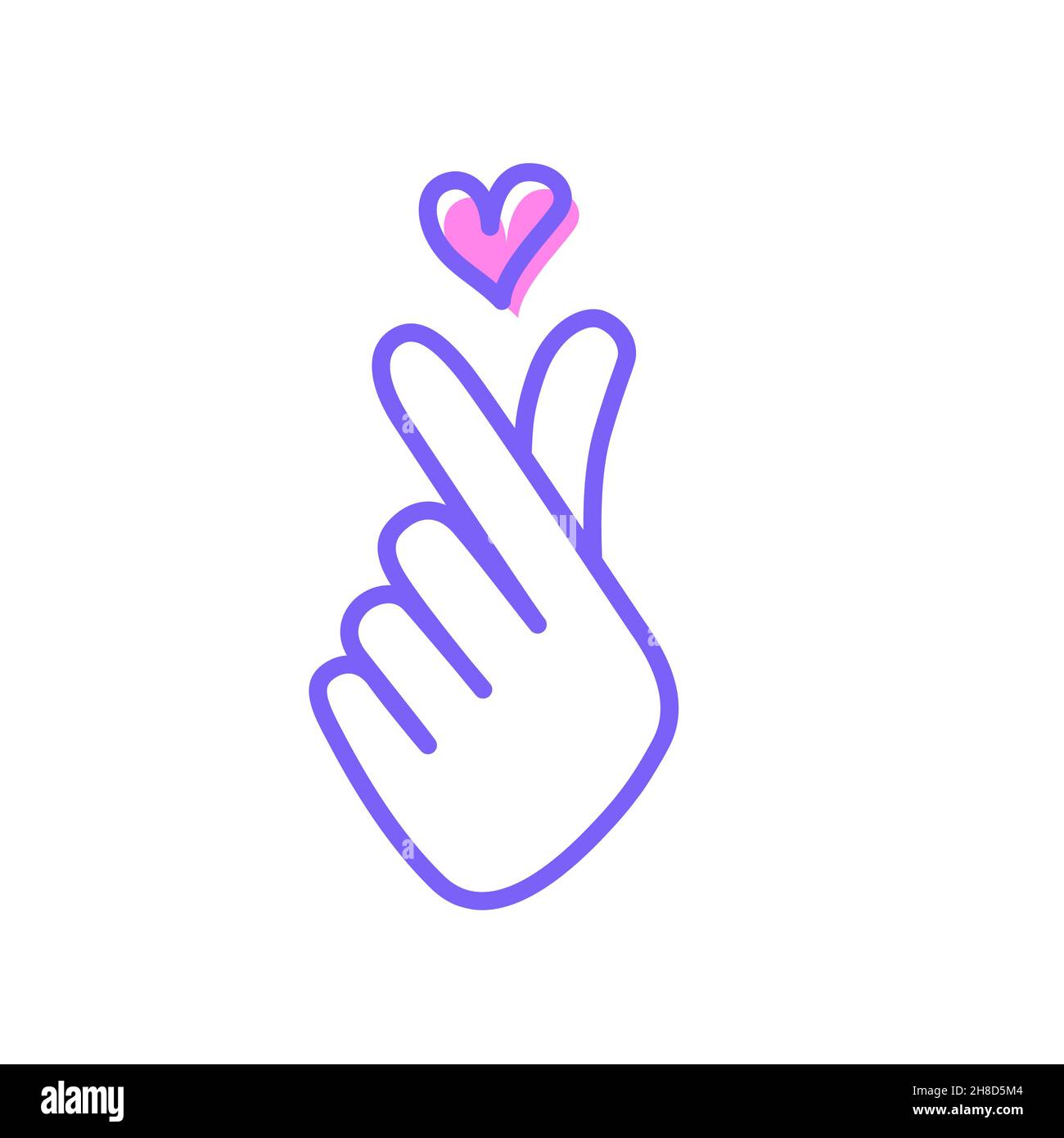 Korean finger heart sign Stock Vector Images - Alamy