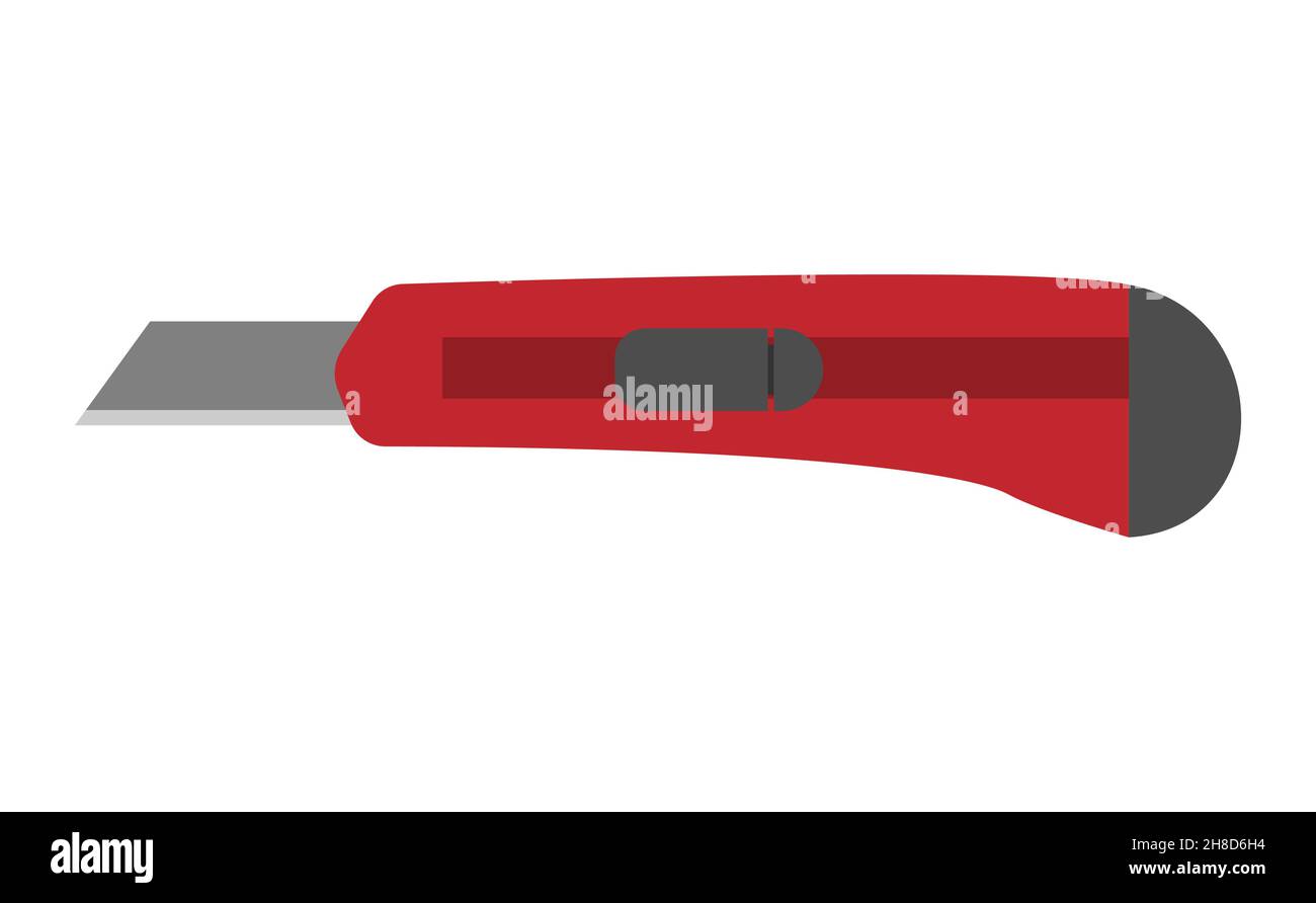 Red cutter knife isolated isolated on white background Stock Vector ...