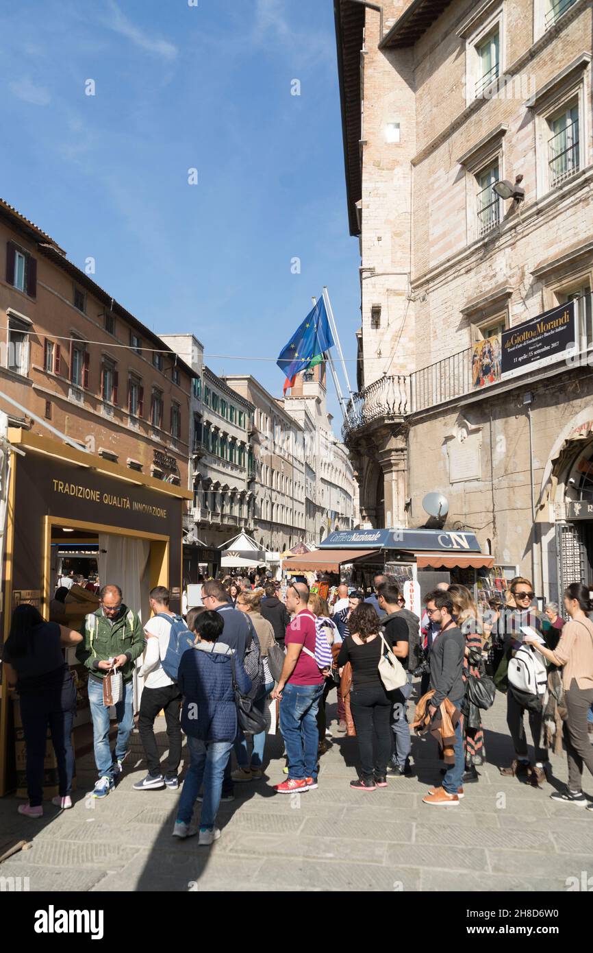 Old Town, Corso Vannucci course, Eurochocolate 2017, Perugia, Umbria ...