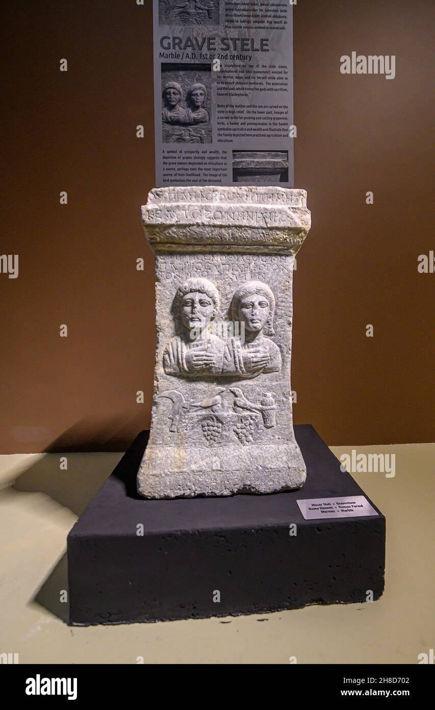 Antakya, Hatay Region, Turkey. Ancient antique statues exhibited in the ...