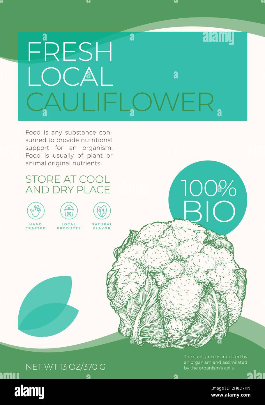 Fresh Local Vegetables Label Template. Abstract Vector Packaging Design ...