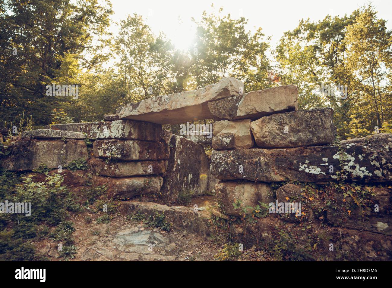 Dolmen in Russia Caucas. Forest in the city near Novorossiysk the ...