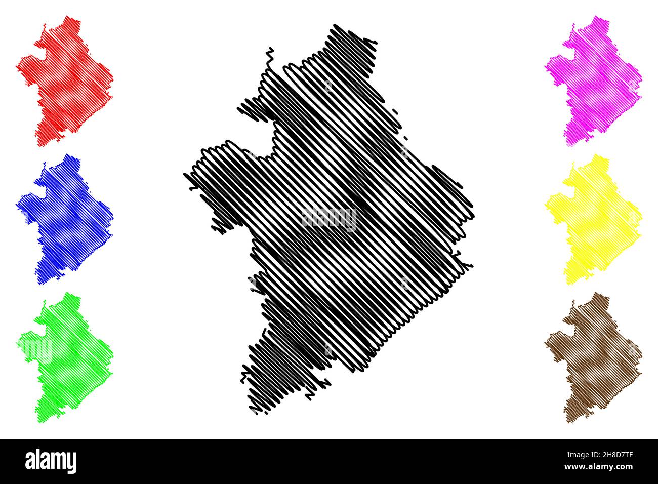 Ganjam district (Odisha State, Republic of India) map vector ...