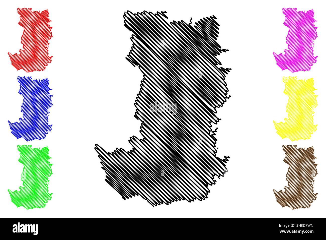 Gajapati district (Odisha State, Republic of India) map vector ...