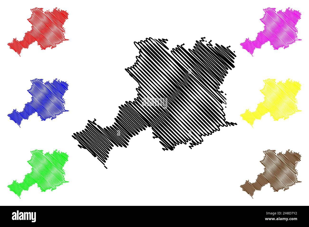 Gaya district (Bihar State, Magadh division, Republic of India) map ...