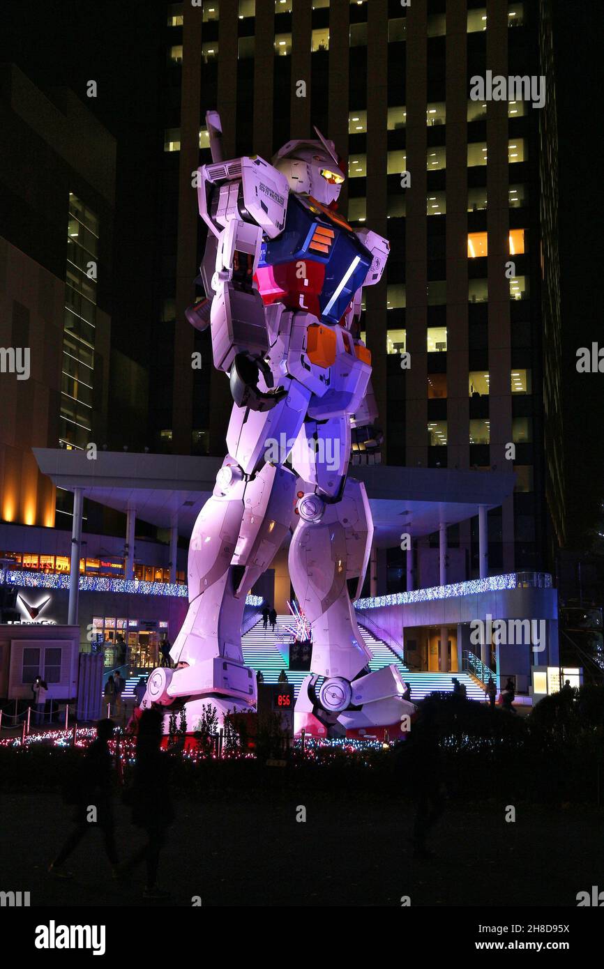 TOKYO, JAPAN - DECEMBER 2, 2016: People visit Mobile Suit Gundam ...