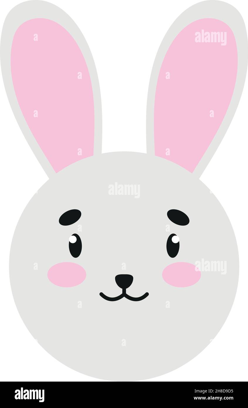 cute bunny head on white background Stock Vector Image & Art - Alamy
