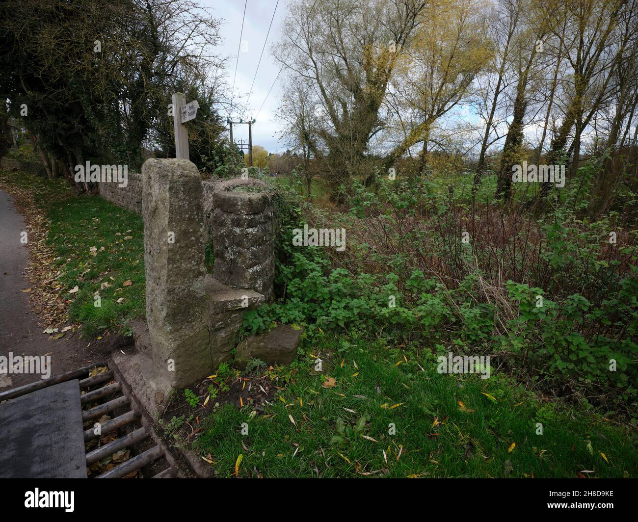 Cattle grid and stone stile on a public footpath Stock Photo - Alamy