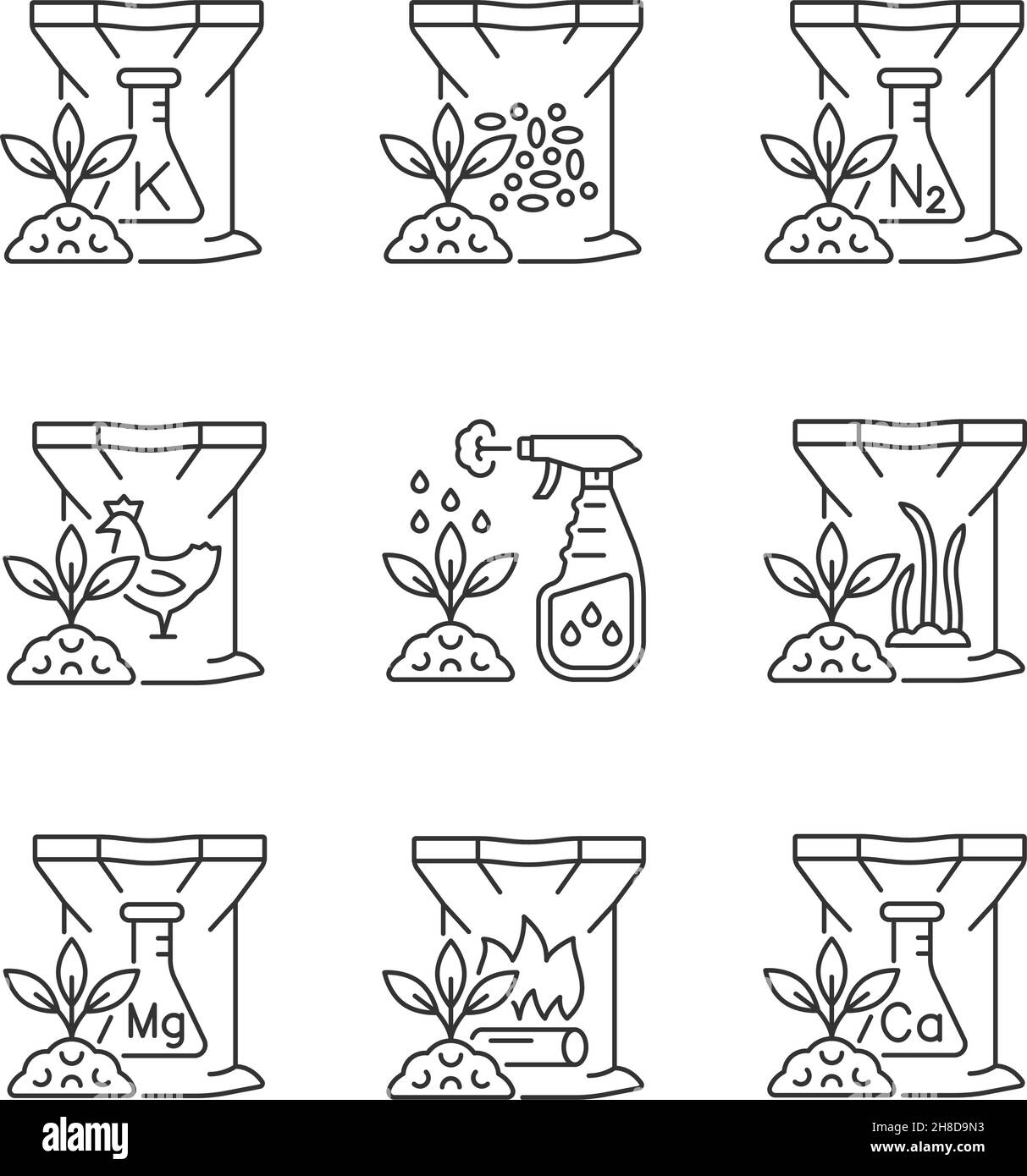 Fertilizers liquid line icon hi-res stock photography and images - Alamy