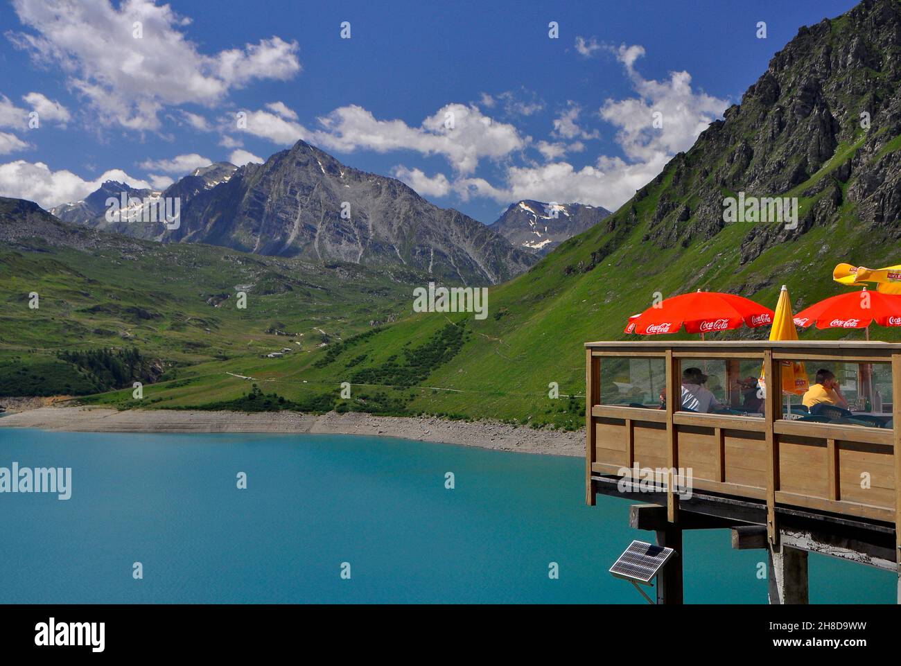 Restaurant overlooking Mount Cenis France Stock Photo - Alamy