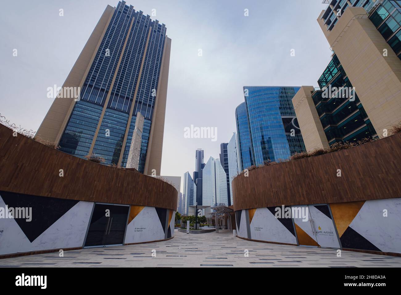 Dubai, UAE 19 February 2021: Dubai city downtown walk. Dubai capital ...