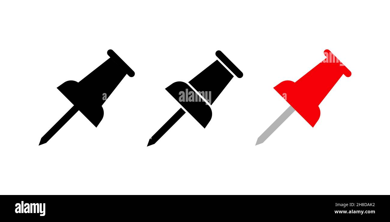 Push pin icon set simple design Stock Vector Image & Art - Alamy